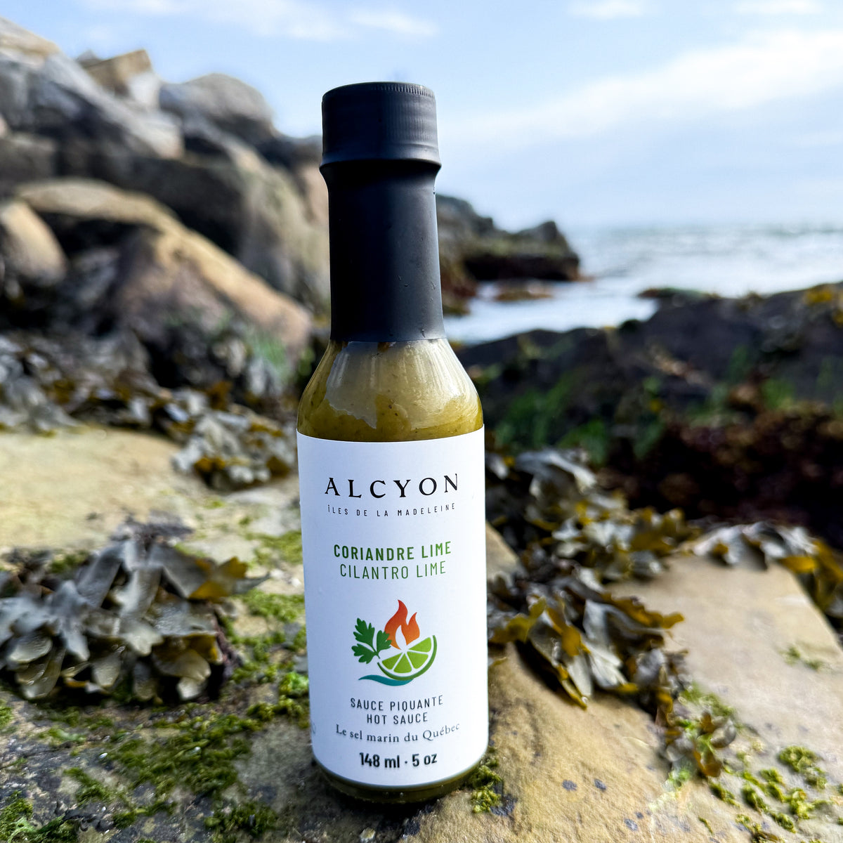 Cilantro Lime Hot Sauce | Quebec Sea Salt | Alcyon Sea Salt | Alcyon ...